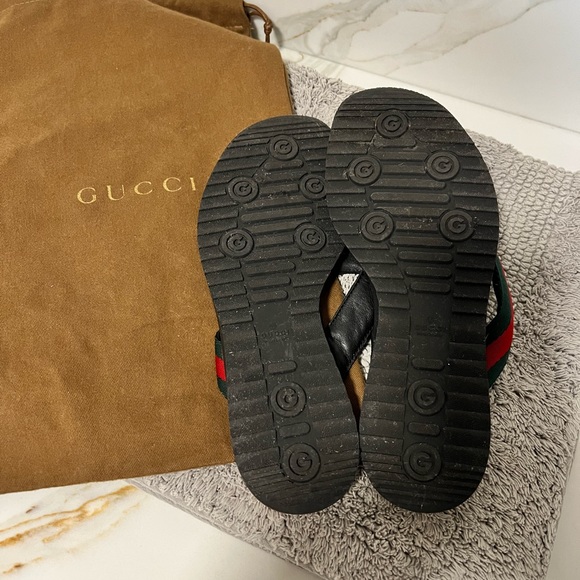 Gucci | Shoes | Preowned Gucci Women Flip Flop Leather Thong Sandals ...